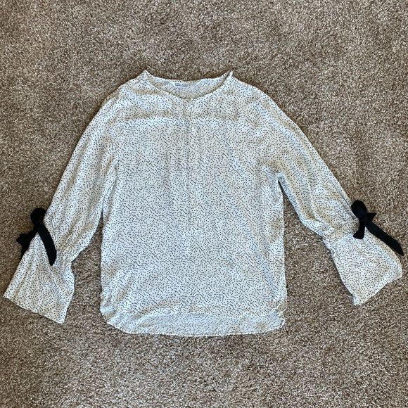 Zara | Tops | Zara Zara Basic Blouse With Bows S | Poshmark